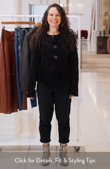 FRAME The Saddle Suede Fringe Jacket | Nordstromrack