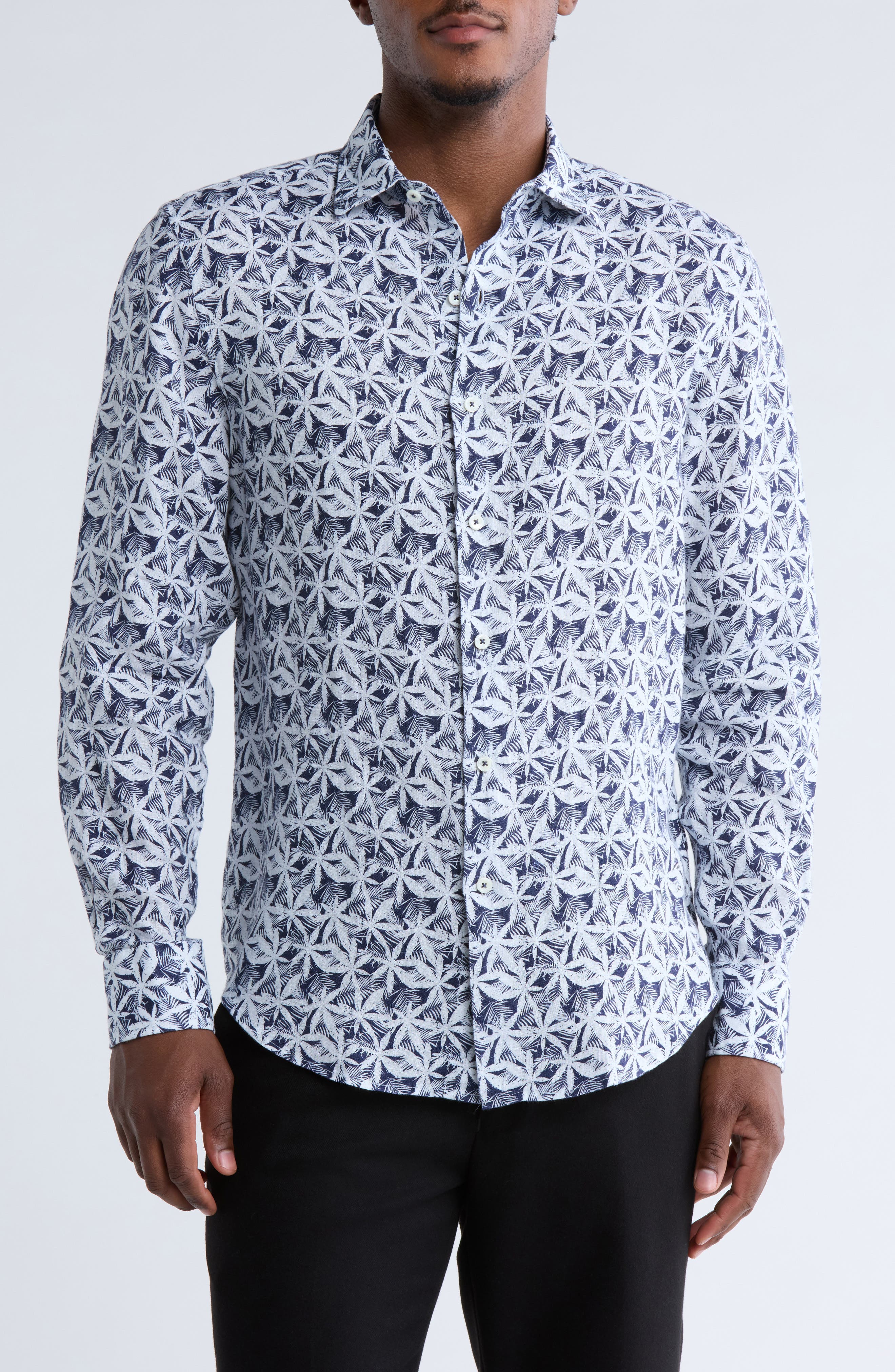 Bugatchi Julian Linen Button-Up Shirt | Nordstromrack