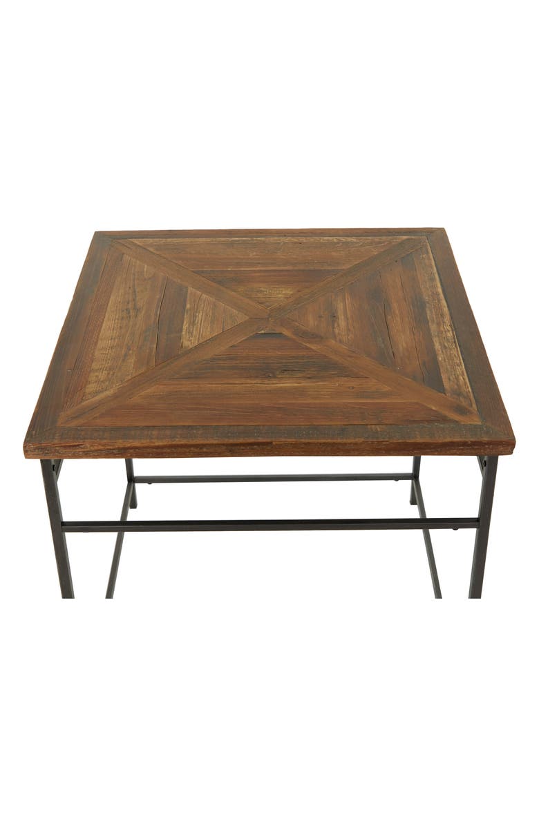 SONOMA SAGE HOME Black Metal Rustic Accent Table with Brown Wood Top ...
