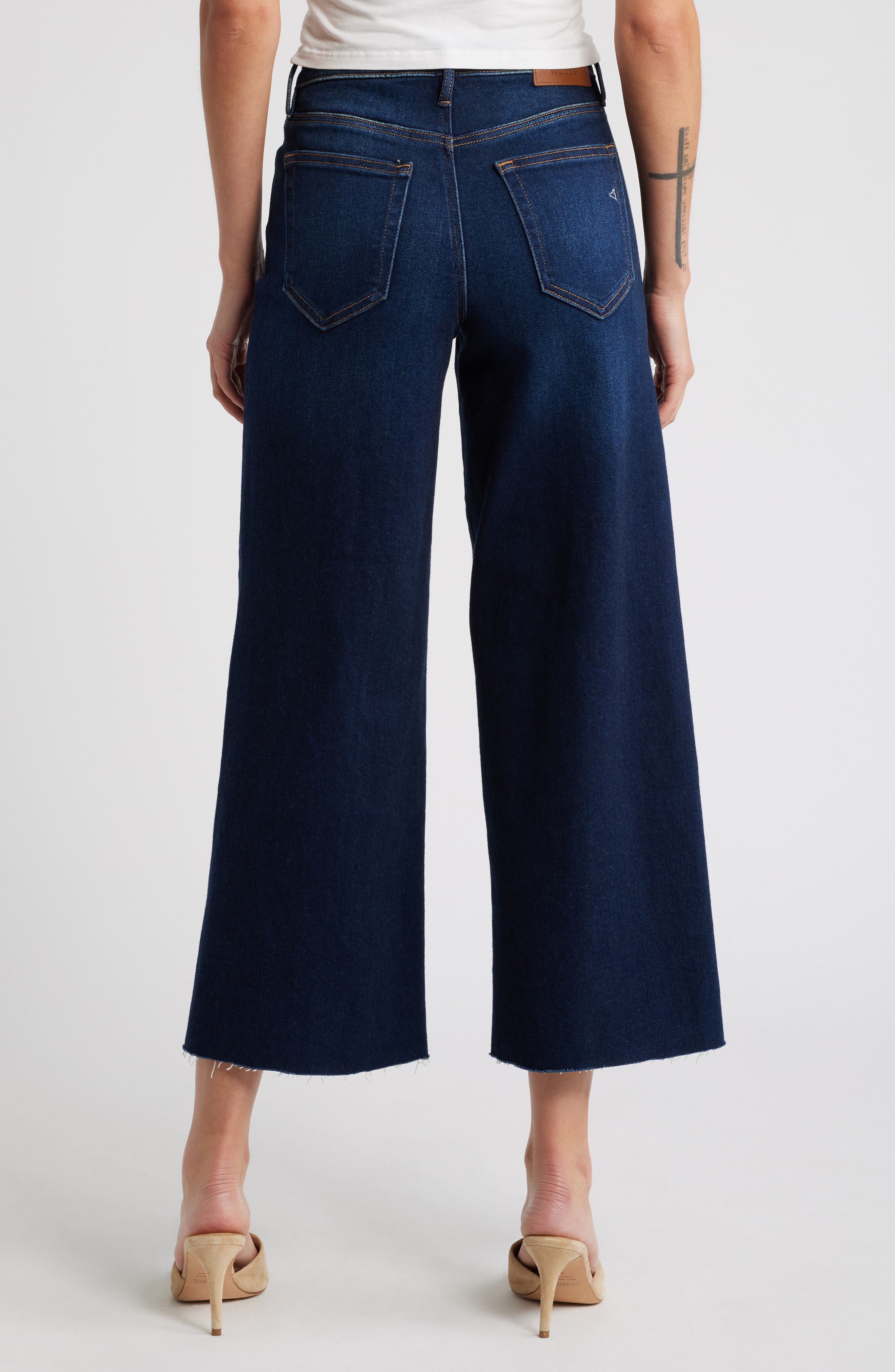 HIDDEN JEANS Clean Stretch Raw Hem Wide Leg Jeans | Nordstrom