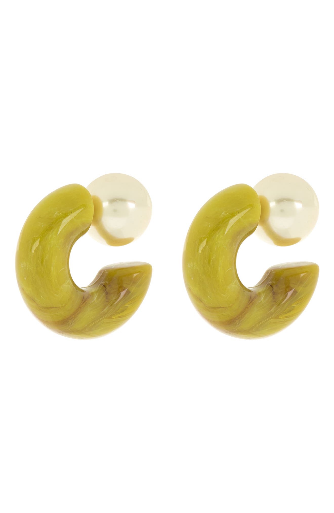 NATASHA Resin Hoop & Imitation Pearl Front/Back Earrings | Nordstromrack