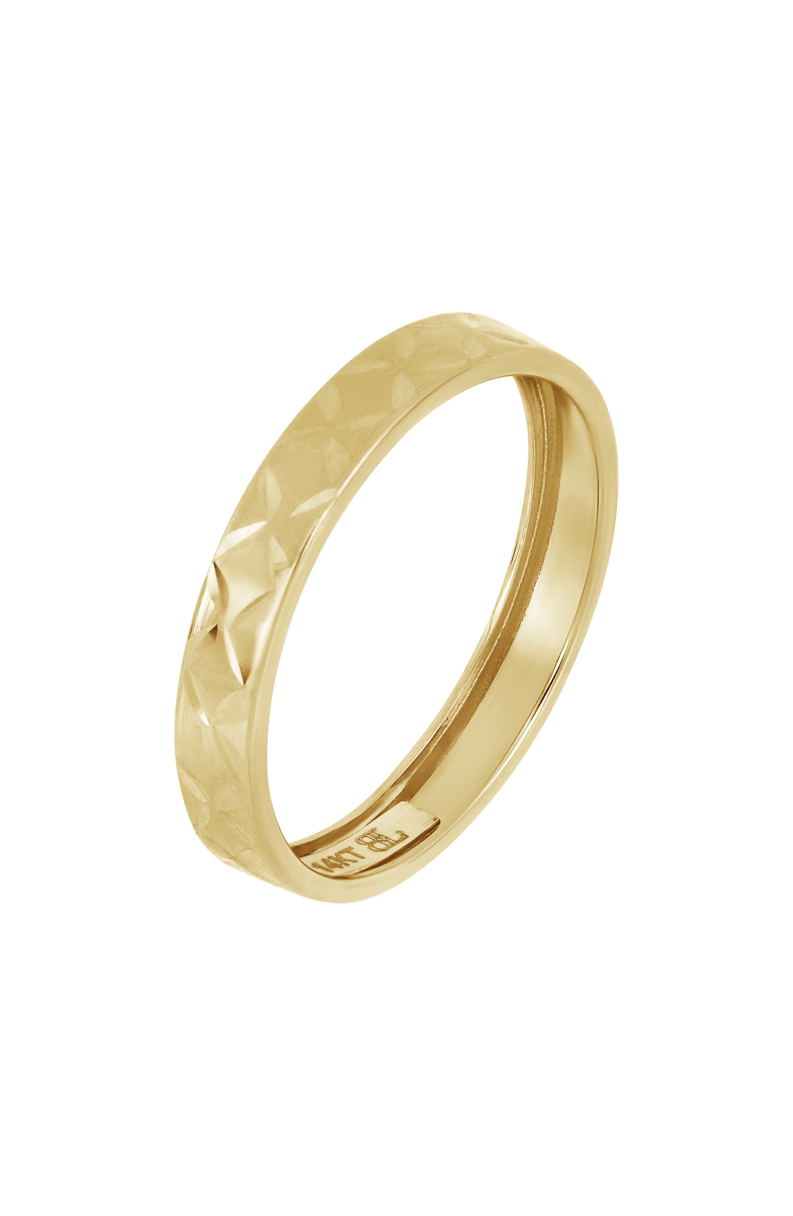 Bony Levy 14K Gold Diamond Cut Band Ring | Nordstrom