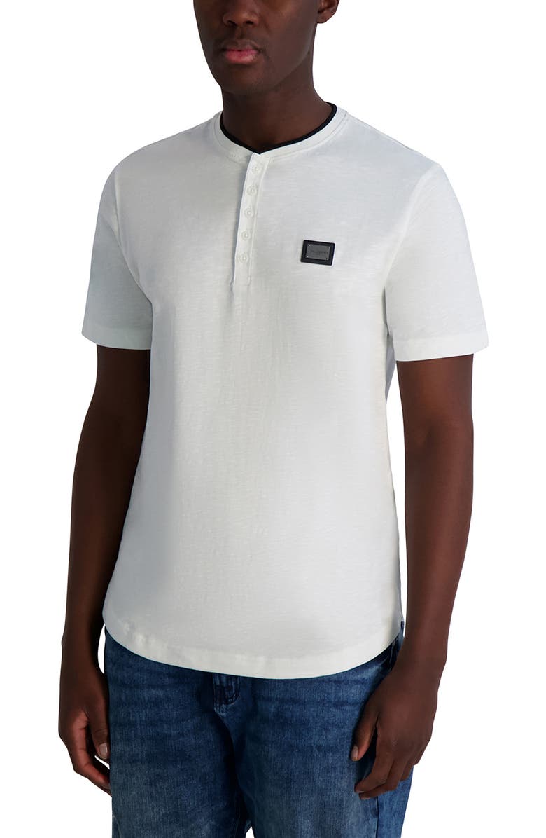 KARL LAGERFELD PARIS Logo Plaque Henley T-Shirt | Nordstromrack