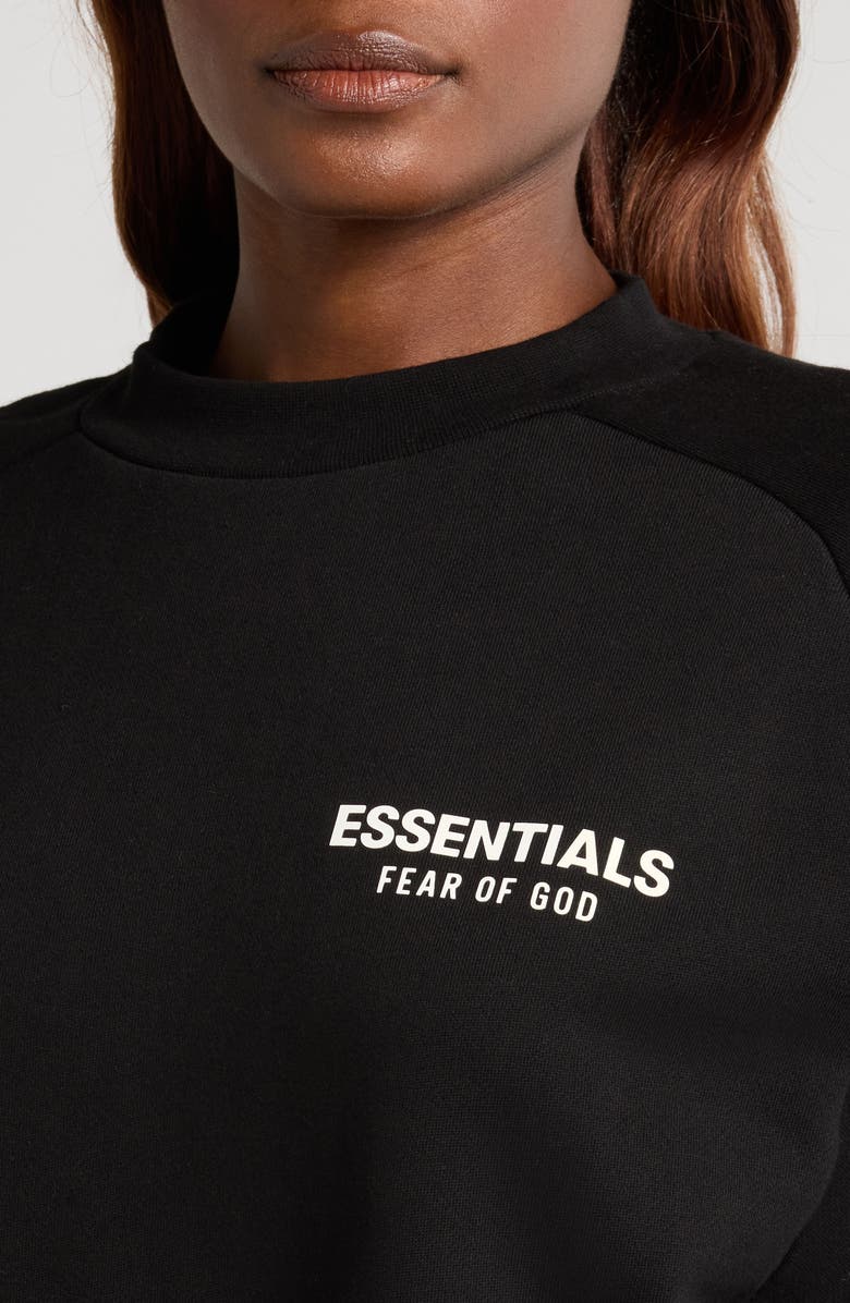 Fear of God Essentials Crop Cotton Blend Fleece Crewneck Sweatshirt ...