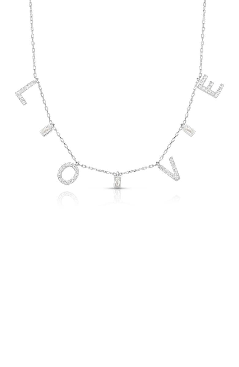 SPHERA MILANO Cubic Zirconia Love Charm Necklace | Nordstromrack