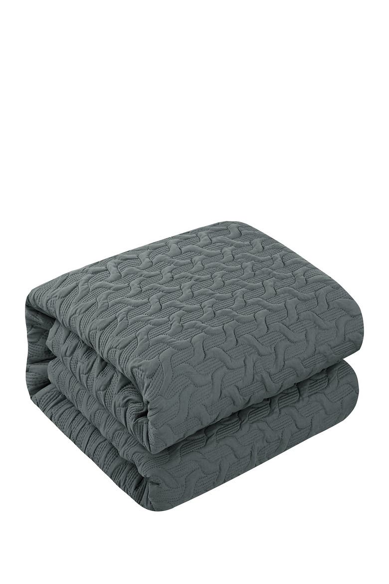 CHIC Jazmaine Embossed & Embroidered Geometric Interlaced Pattern Twin ...