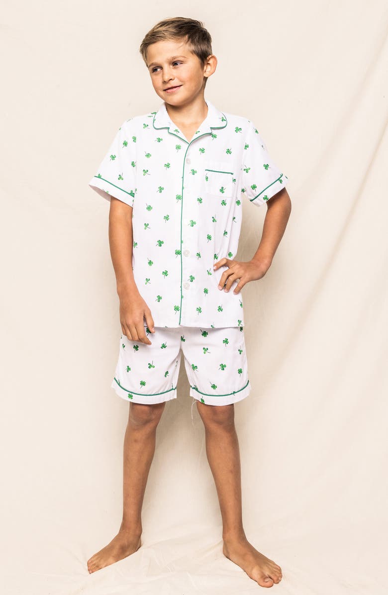Petite Plume Kids' Shamrock Print Two Piece Short Pajamas | Nordstrom