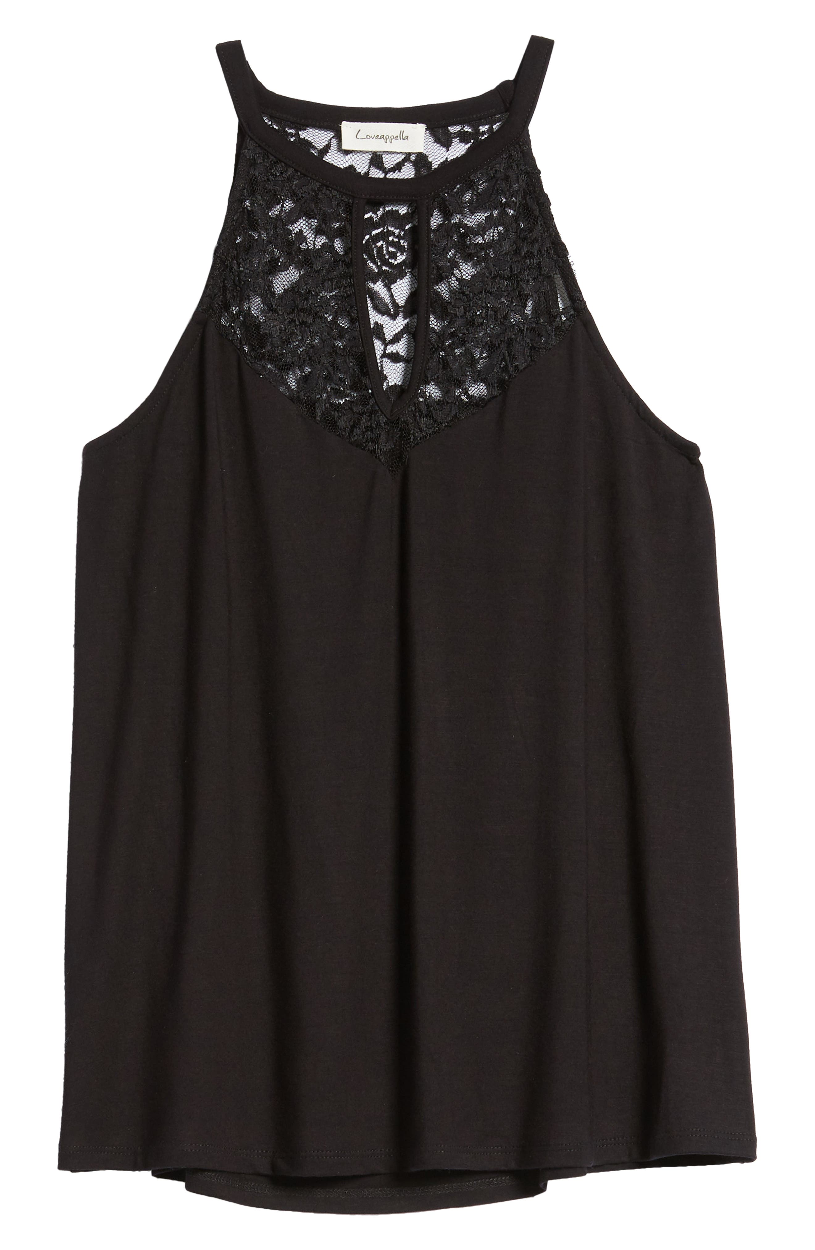 Loveappella Lace Keyhole Halter Top | Nordstrom