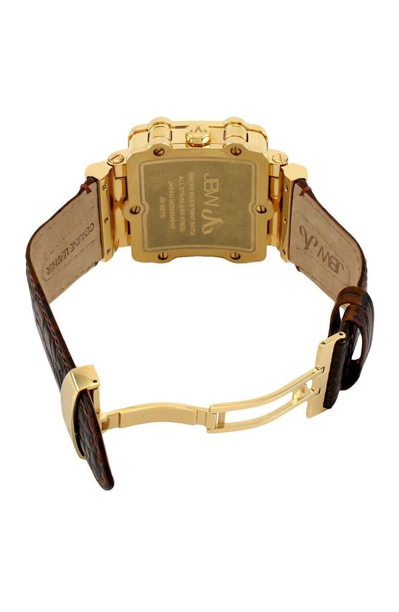 JBW Phantom Leather Strap Diamond Chronograph Watch, 46mm | Nordstromrack