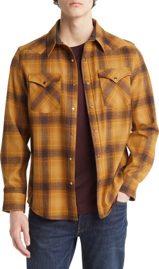 Pendleton Canyon Plaid Wool Snap-Up Western Overshirt | Nordstrom