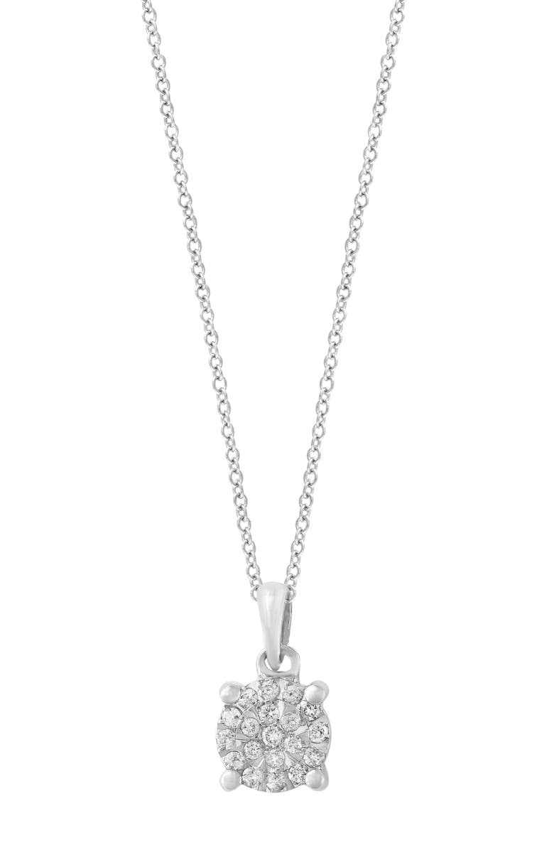 EFFY Sterling Silver Pavé Diamond Round Pendant Necklace - 0.15ct ...
