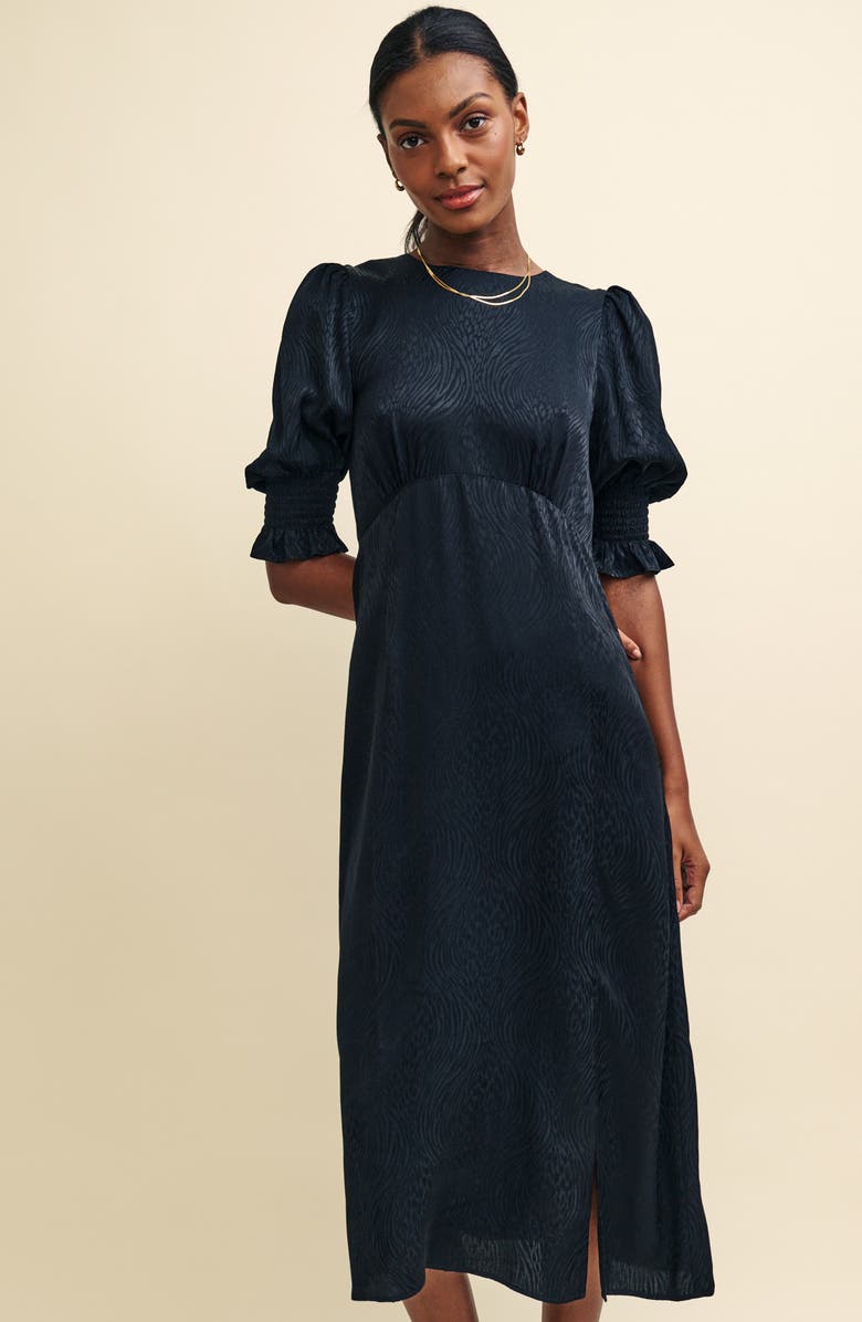 Nobody's Child Luna Puff Sleeve Satin Midi Dress | Nordstromrack