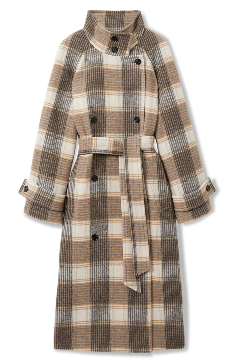 Reiss Piper Plaid Wool Blend Coat | Nordstromrack