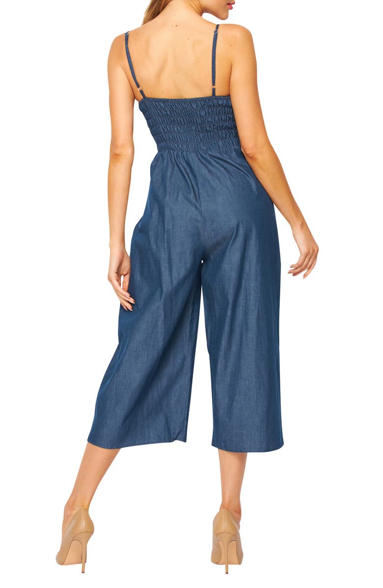 Velvet Torch Tie Front Smocked Chambray Jumpsuit | Nordstromrack
