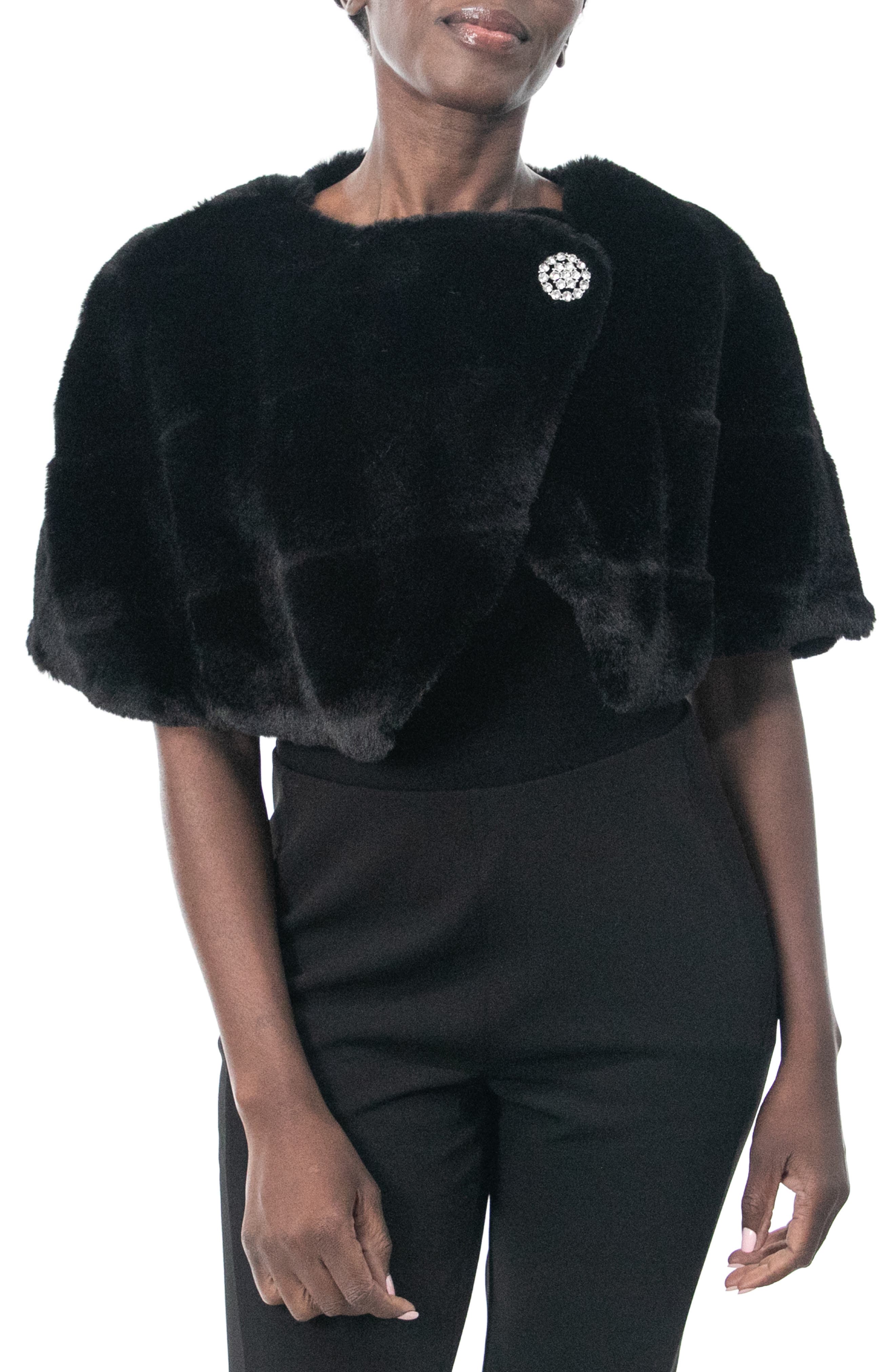 Nina Leonard Faux Fur Wrap Capelet | Nordstromrack