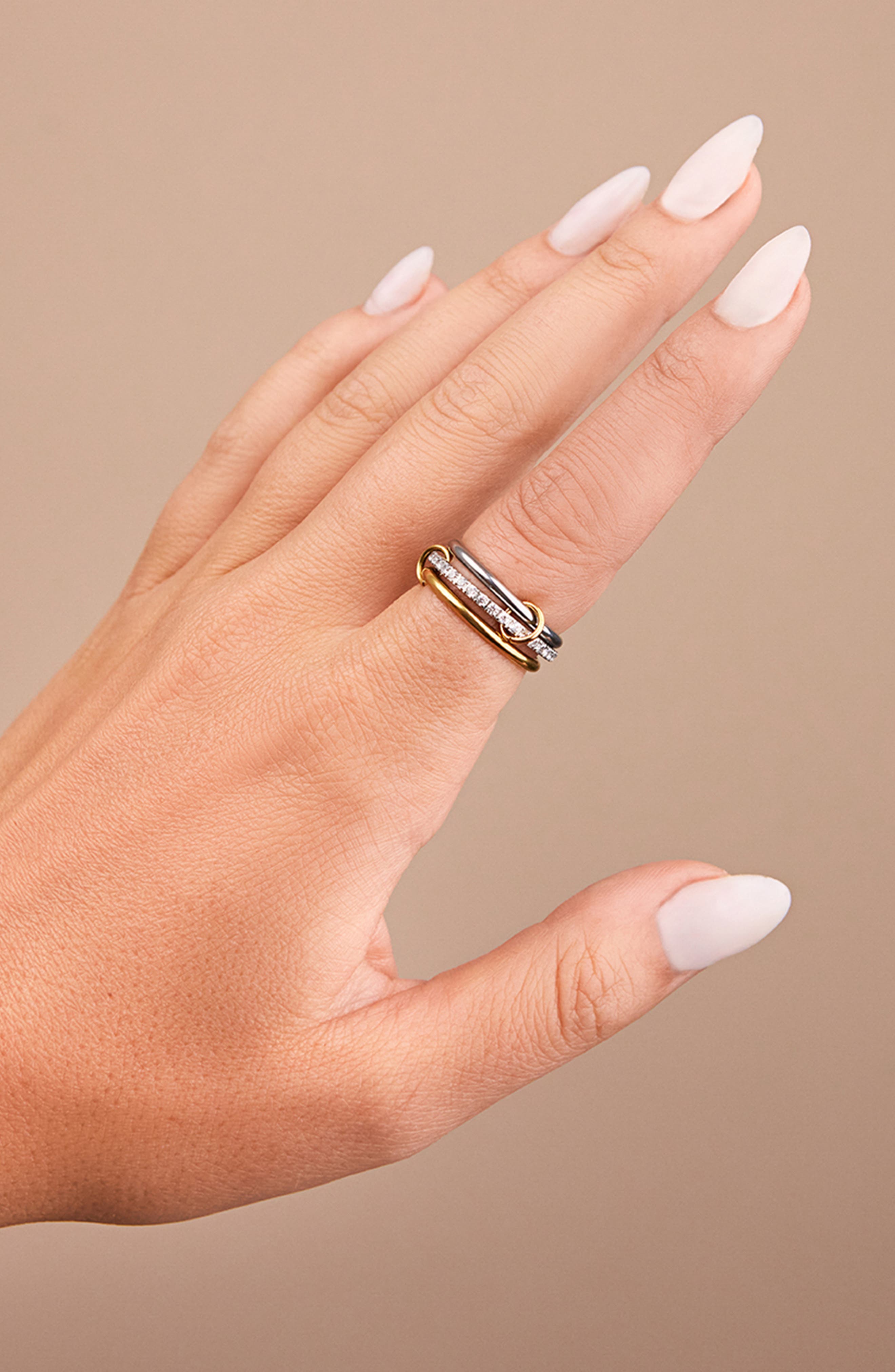 Sterling Forever Edda Cubic Zirconia Statement Linked Stacking Ring | Nordstromrack