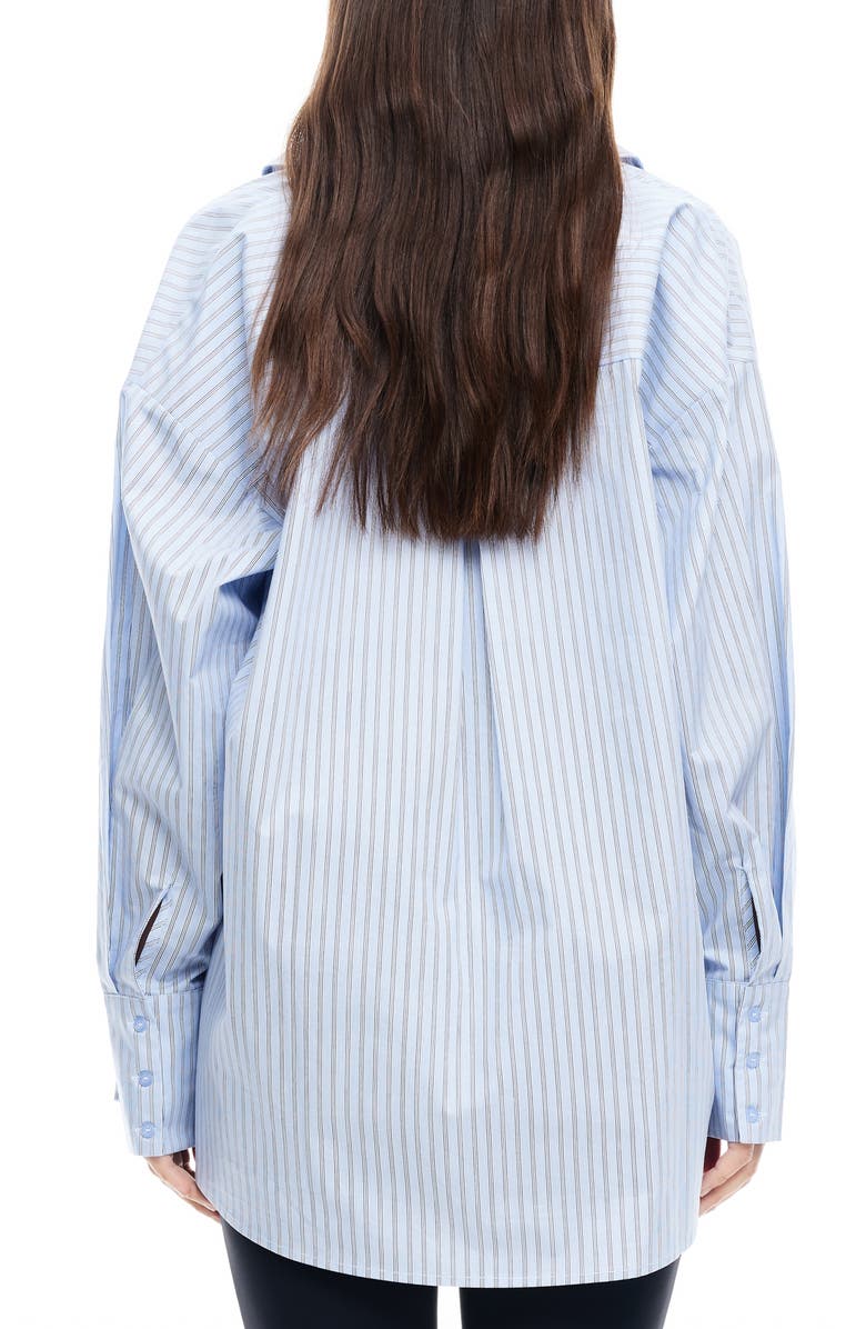 LIONESS Oversize Stripe Cotton Button-Up Shirt | Nordstromrack