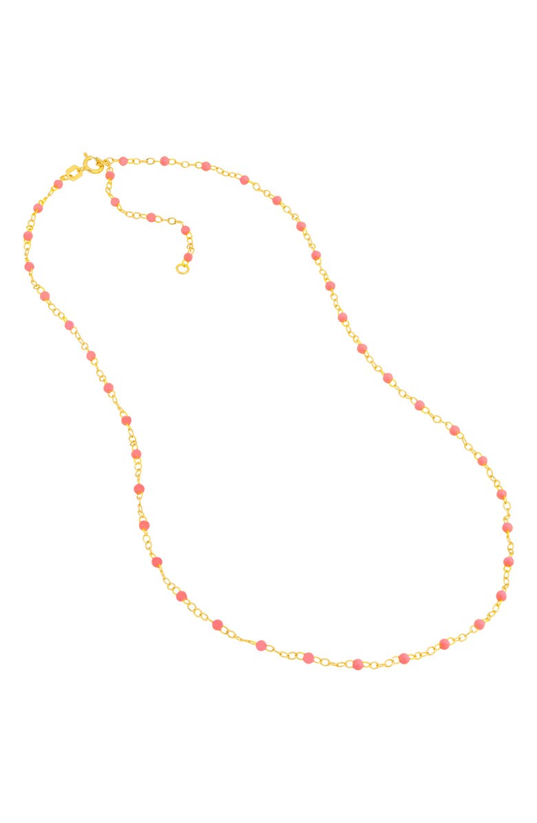 HAWLEY ST 14K Gold Pink Enamel Station Necklace | Nordstromrack