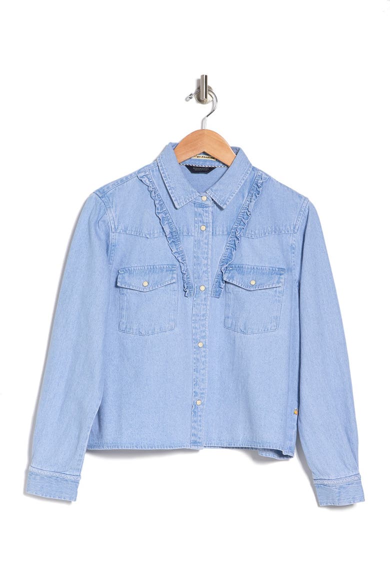 Bleached Out Clean Denim Western Shirt (Women) | Nordstromrack