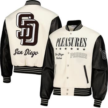 PLEASURES Men's PLEASURES White San Diego Padres Full-Snap PLEASURES Men's PLEASURES White San Diego Padres Full-Snap