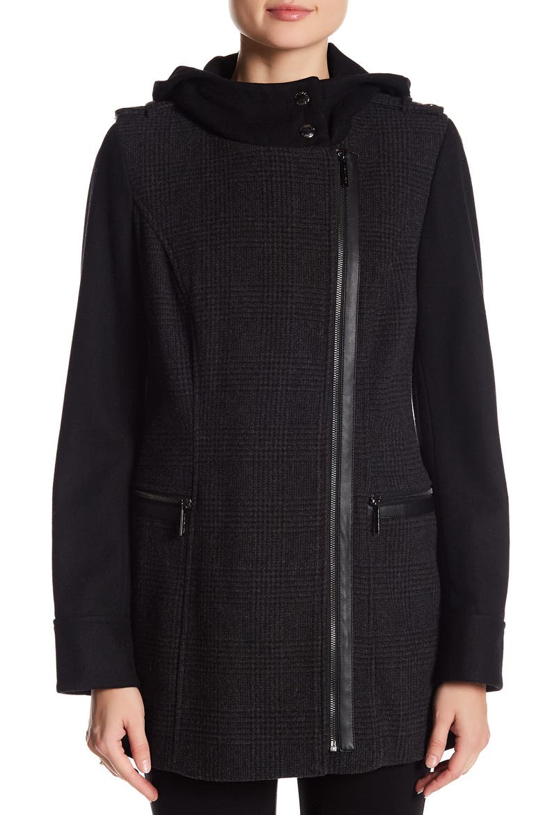Asymmetrical Front Zip Wool Blend Coat (Women) | Nordstromrack