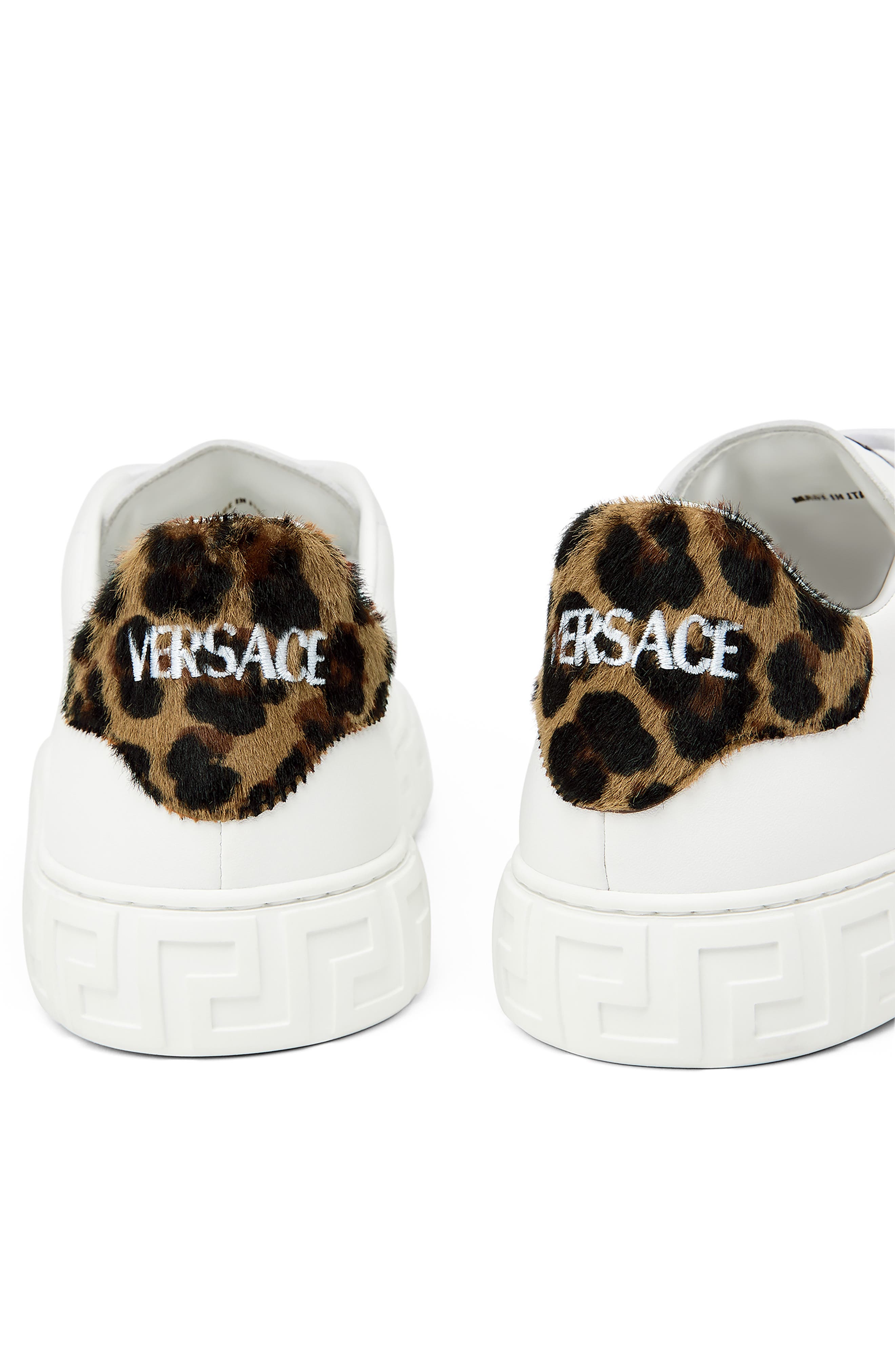 Versace Greca Genuine Calf Hair Embellished Low Top Sneaker (Women ...