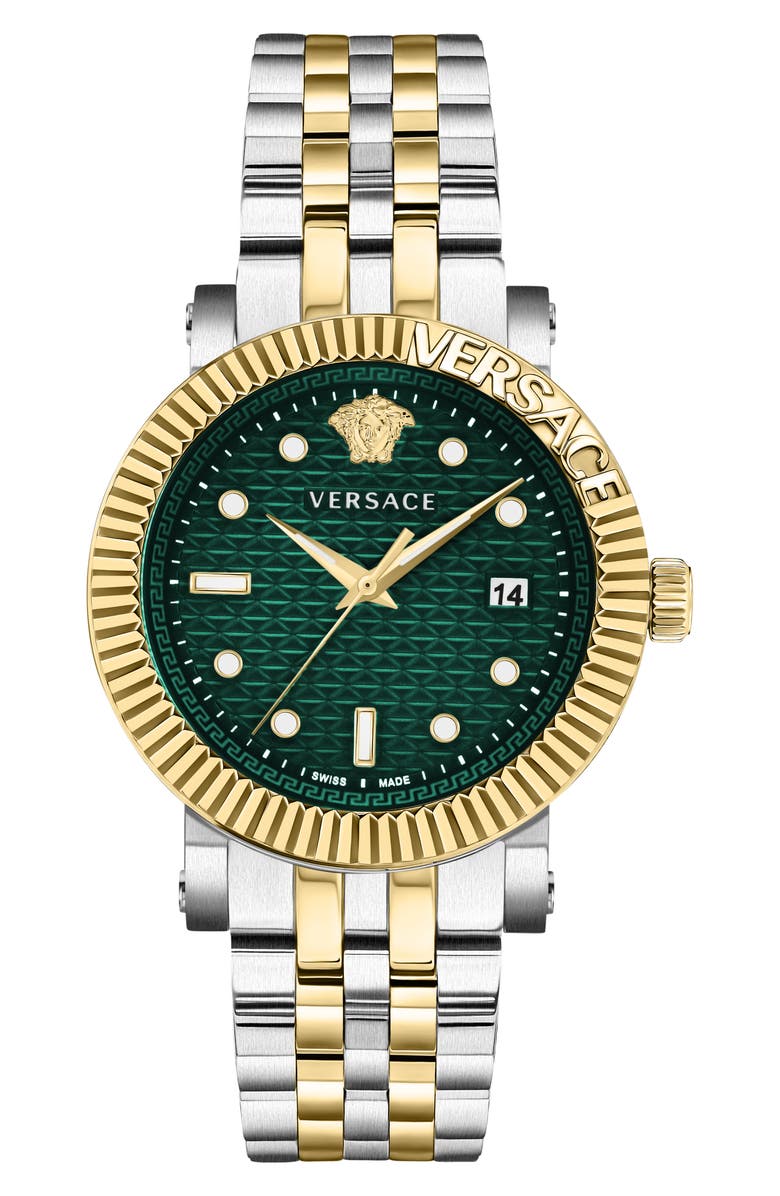 Versace V-Classic Two-Tone Bracelet Watch, 42mm | Nordstromrack