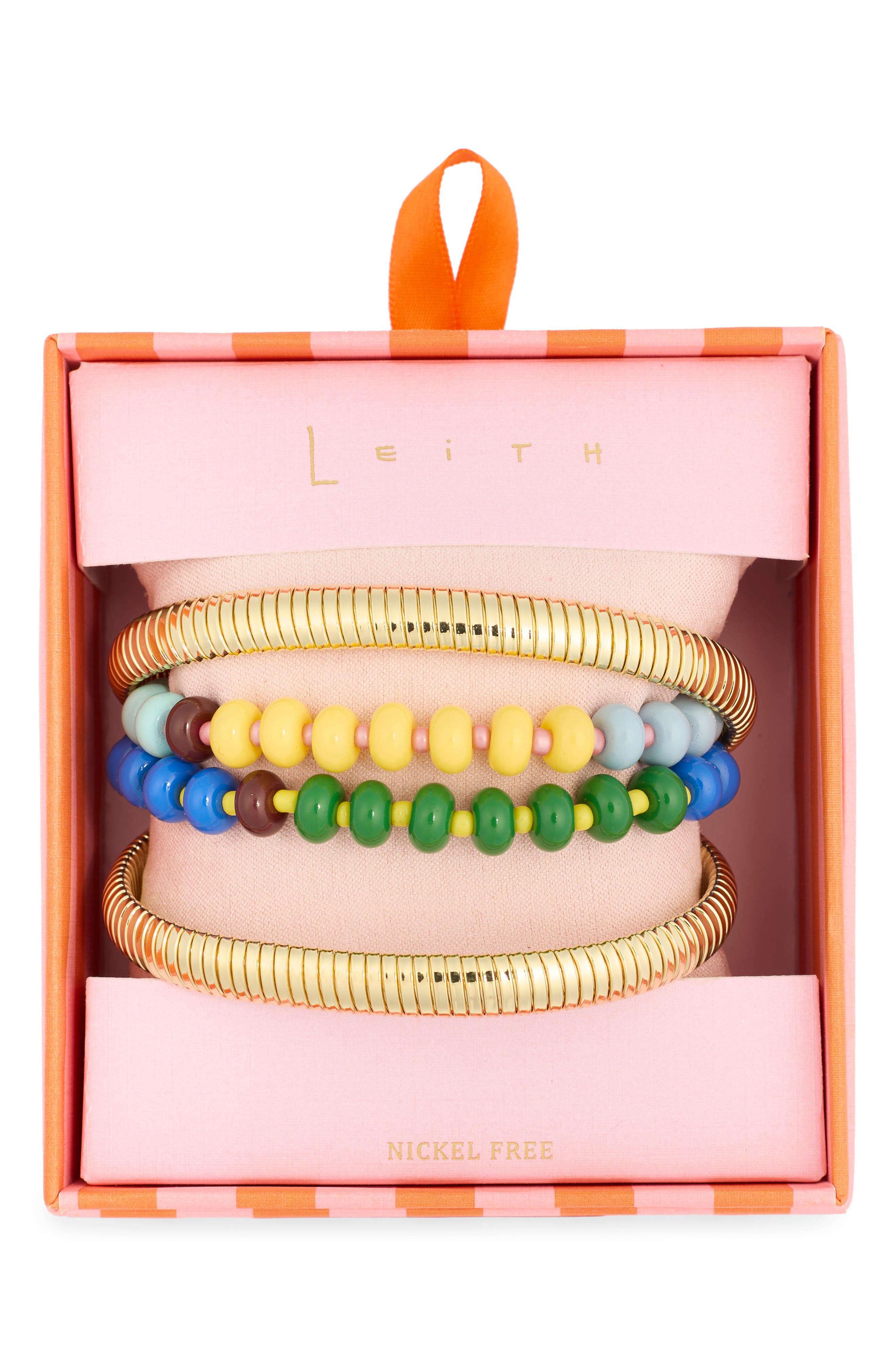 Leith Set of 4 Beaded & Metallic Bracelets | Nordstromrack