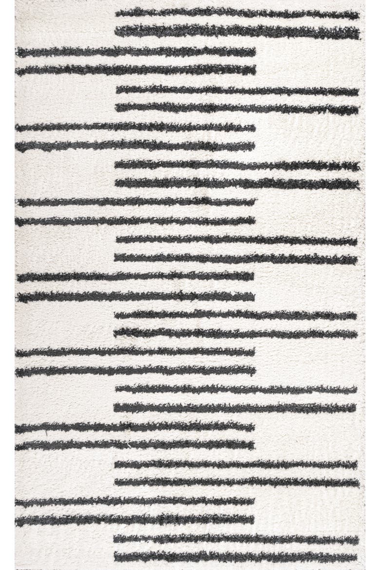 Petra Stripe Geometric Shag Area Rug | Nordstrom