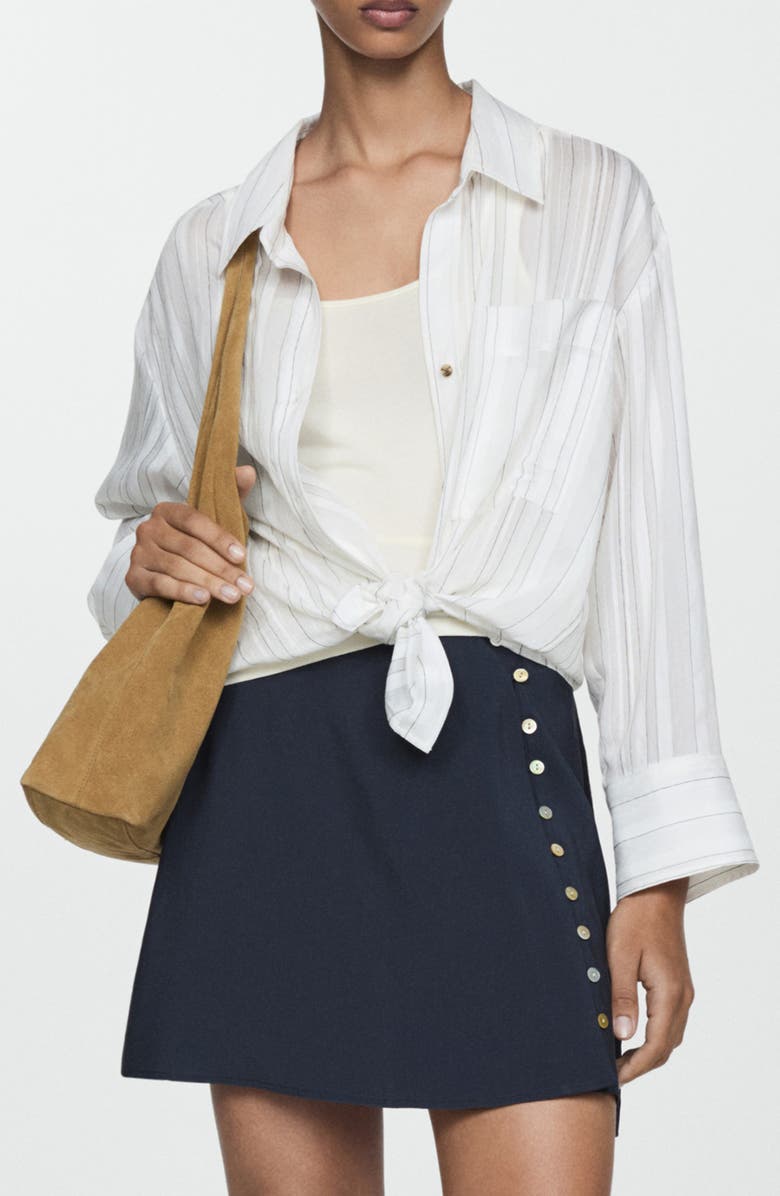 MANGO Button Accent A-Line Miniskirt | Nordstromrack