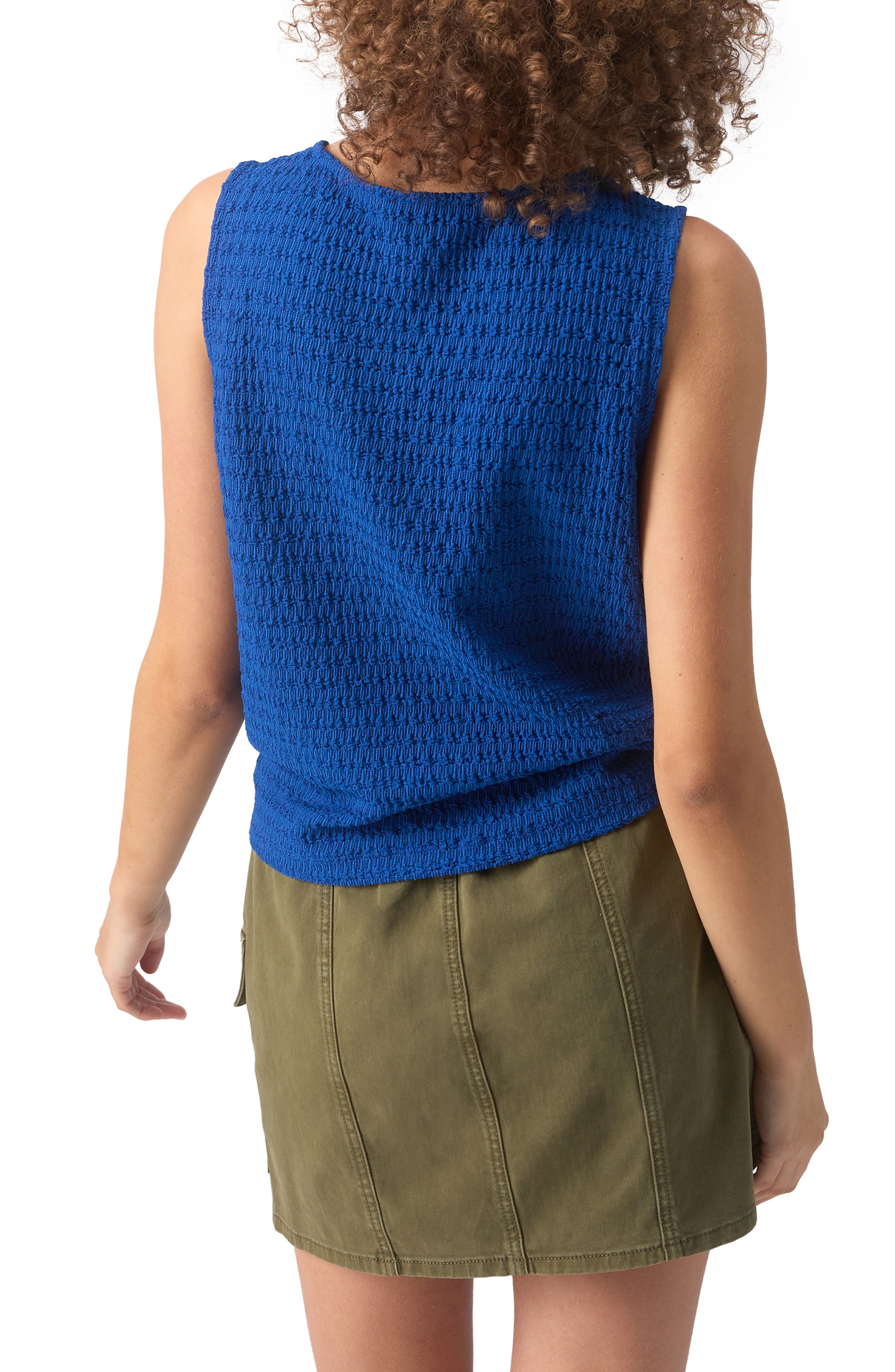 Sanctuary Link Up Crinkle Stripe Tie Hem Sleeveless Top | Nordstrom