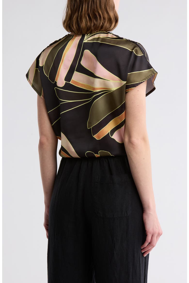 Palm Print Surplice Neck Cover-Up Crop Top (Women) | Nordstromrack