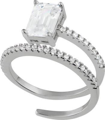 CZ by Kenneth Jay Lane Emerald Cut CZ Wrap Ring | Nordstromrack
