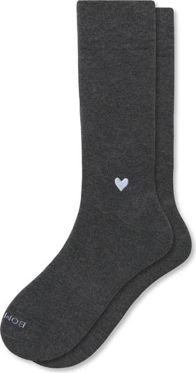 Bombas Heart Embroidered Cotton Blend Dress Socks | Nordstrom
