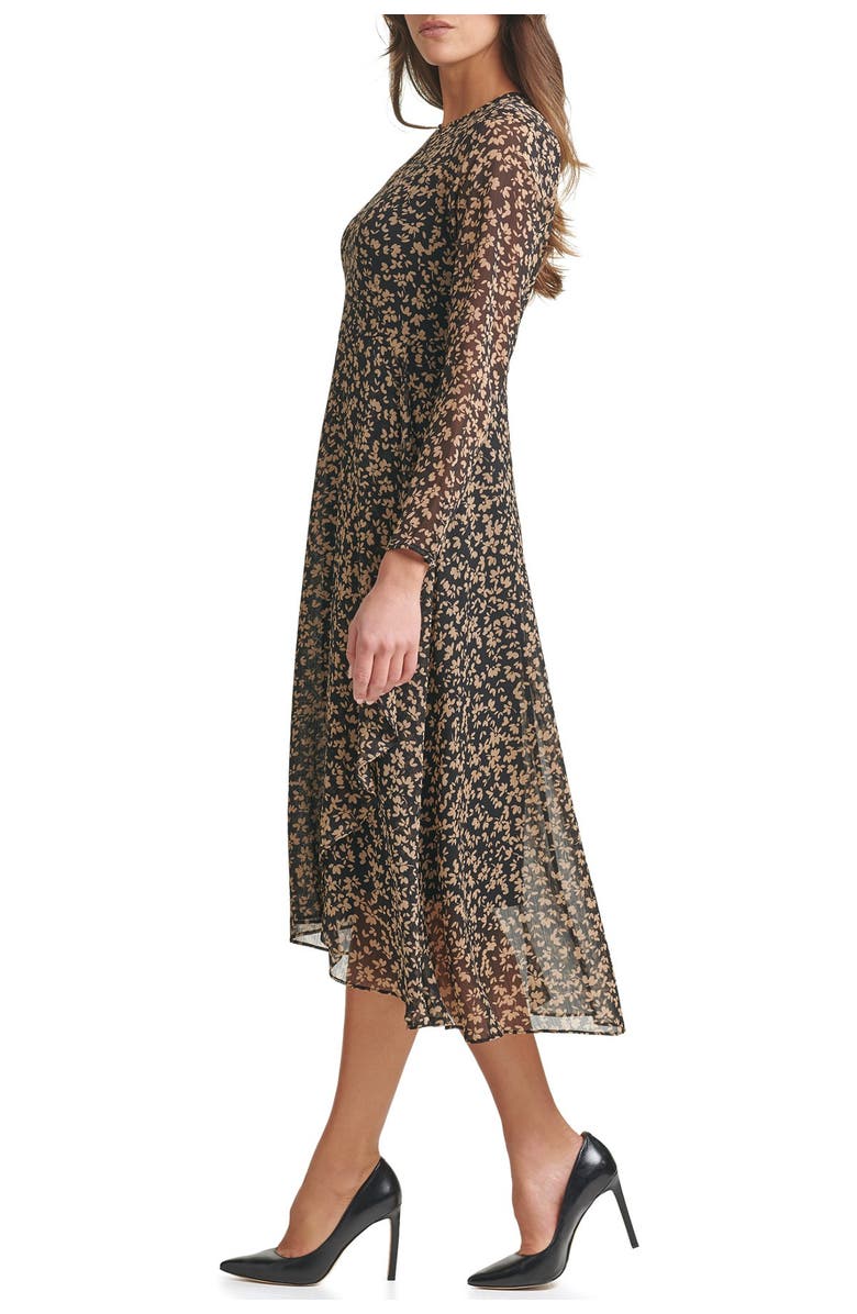 Tommy Hilfiger Floral Print Keyhole Midi Dress | Nordstromrack