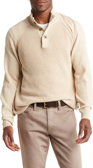 WEATHERPROOF VINTAGE Button Half Placket Mock Neck Sweater | Nordstromrack