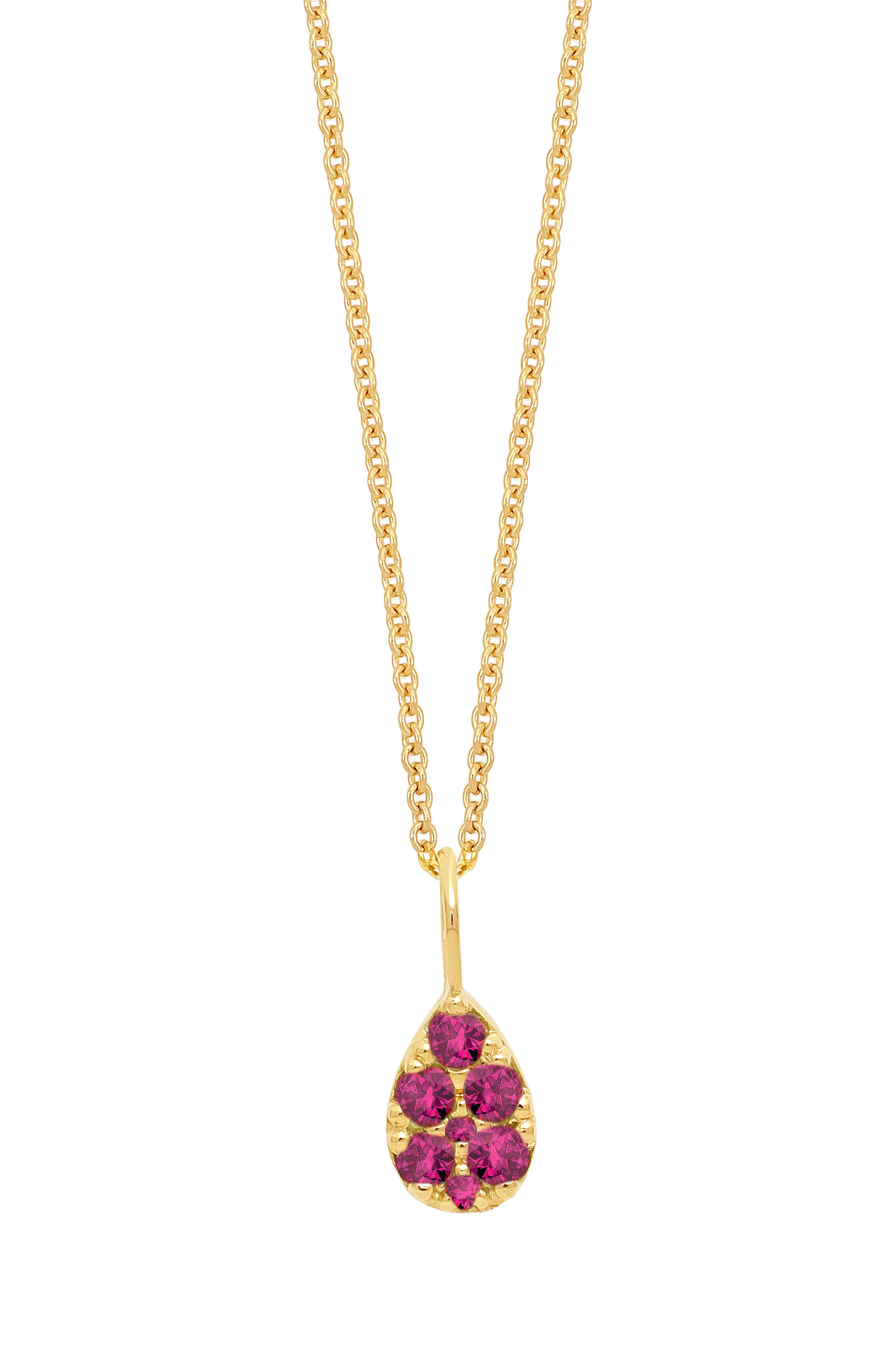 Bony Levy 18K Yellow Gold Ruby Pear Cut Pendant Necklace | Nordstromrack