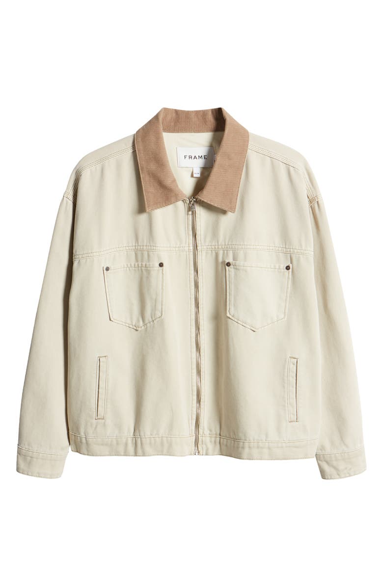 FRAME Corduroy Collar Cotton Canvas Trucker Jacket | Nordstromrack