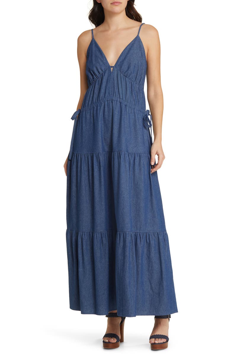 Du Paradis Tiered Denim Maxi Dress | Nordstromrack