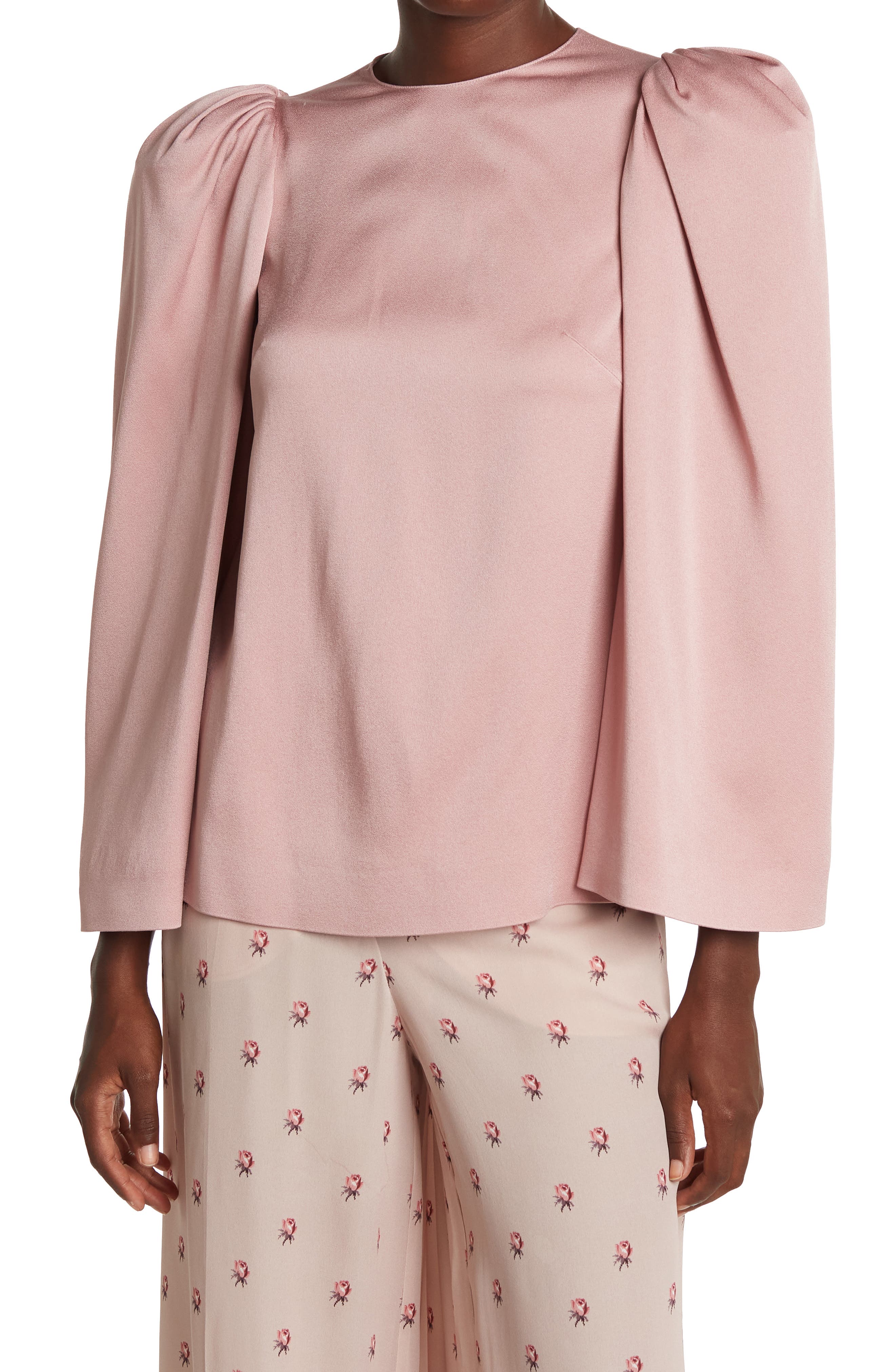 Valentino High Neck Long Puff Sleeve Top | Nordstromrack