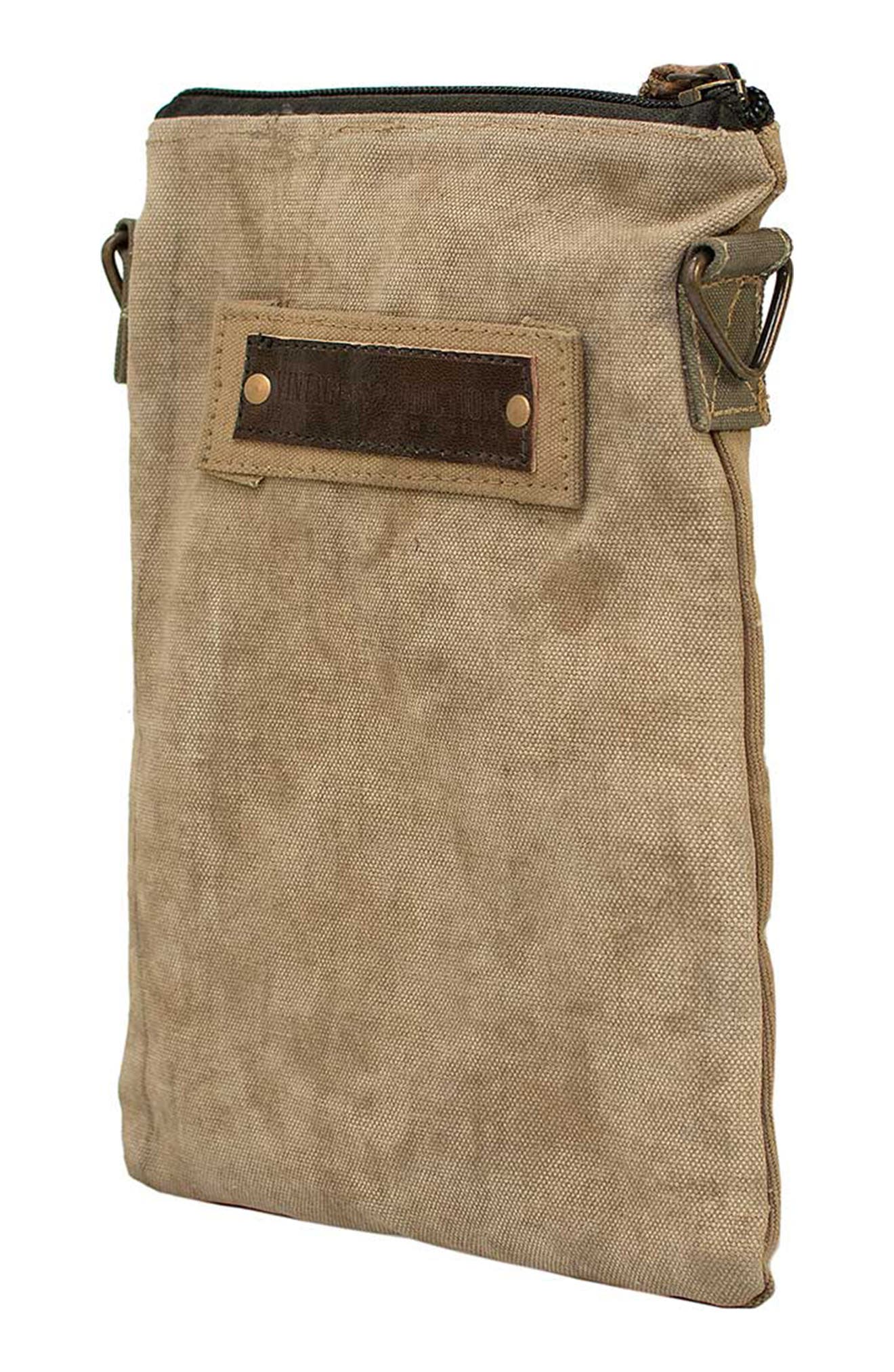 VINTAGE ADDICTION Leather Trimmed Military Tent Crossbody Bag Vintage ...