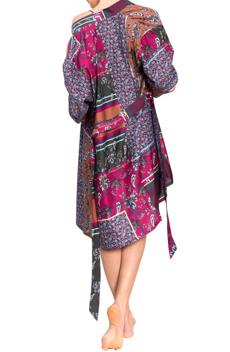 Everyday Ritual Misty Floral Cotton & Silk Short Robe | Nordstrom