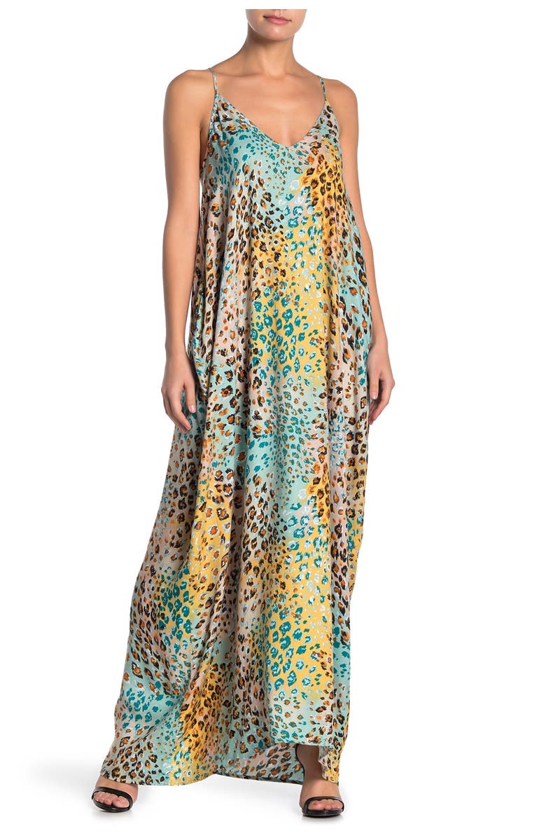 Lovestitch Leopard Print V-Neck Sleeveless Maxi Dress | Nordstromrack