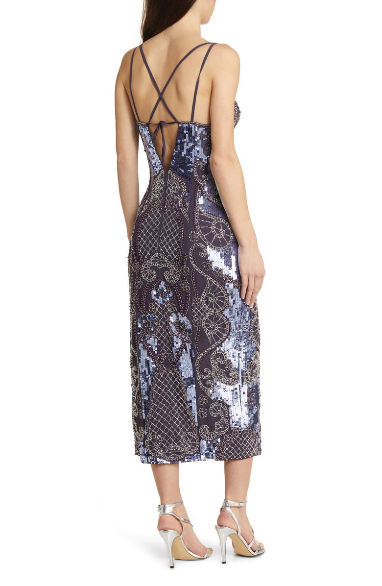 ASOS DESIGN Floral Sequin & Bead Strappy Dress | Nordstromrack