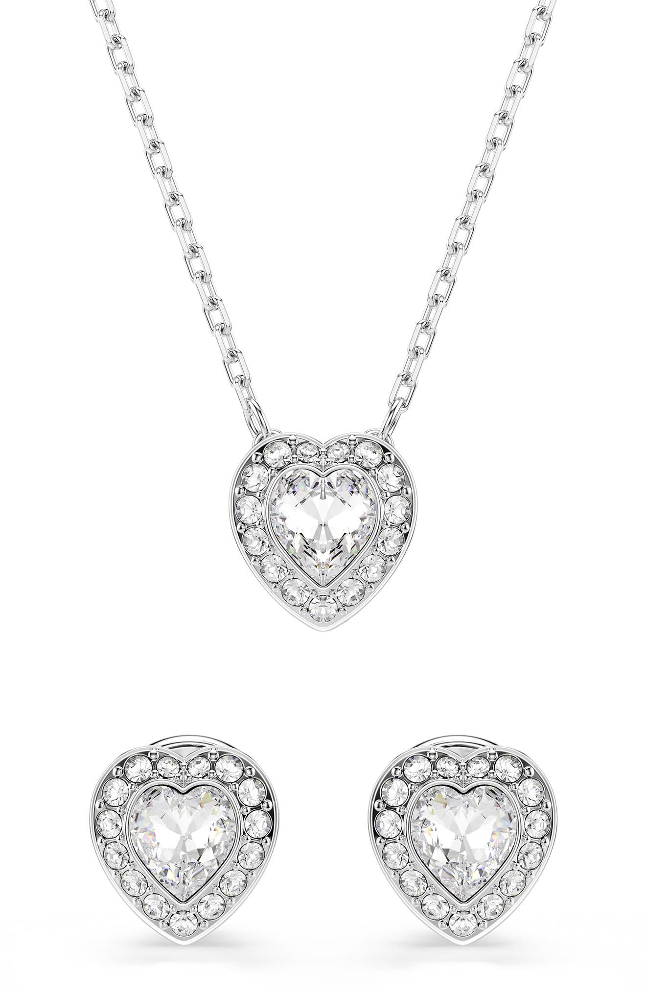 Swarovski x Ariana Grande Angelic Crystal Heart Halo Stud Earrings ...