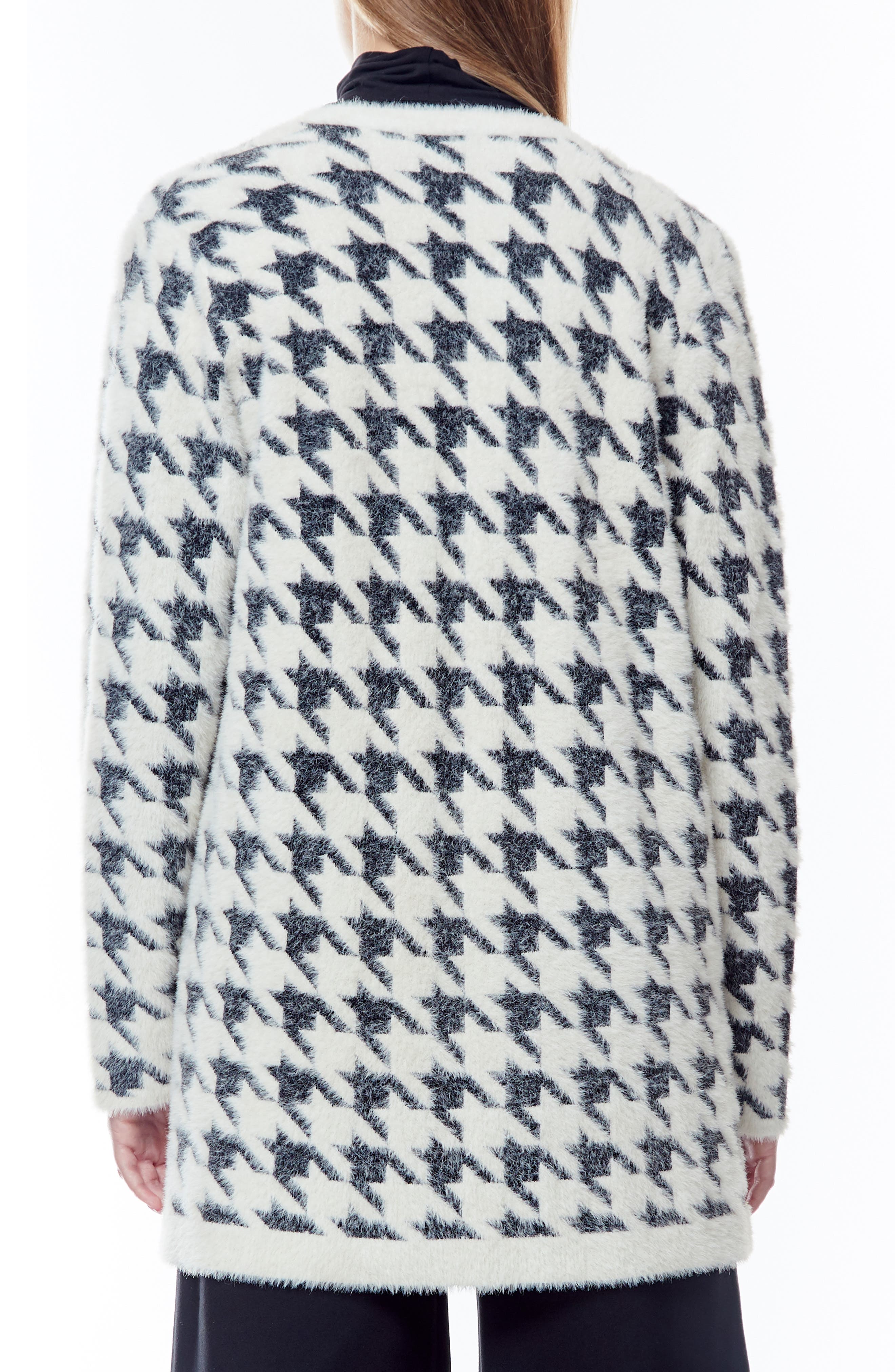 BY DESIGN Tiara Eyelash Houndstooth Cardigan | Nordstromrack