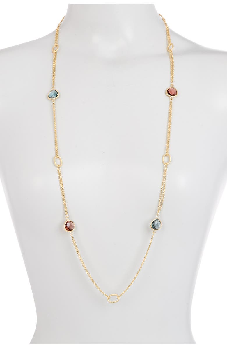 RIVKA FRIEDMAN 18K Gold Clad Double Chain Stone Necklace | Nordstromrack