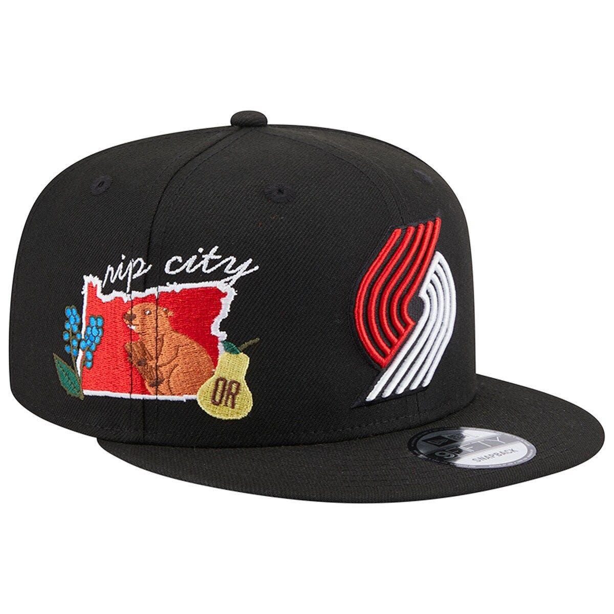 New Era Men's New Era Black Portland Trail Blazers Icon 9FIFTY Snapback ...
