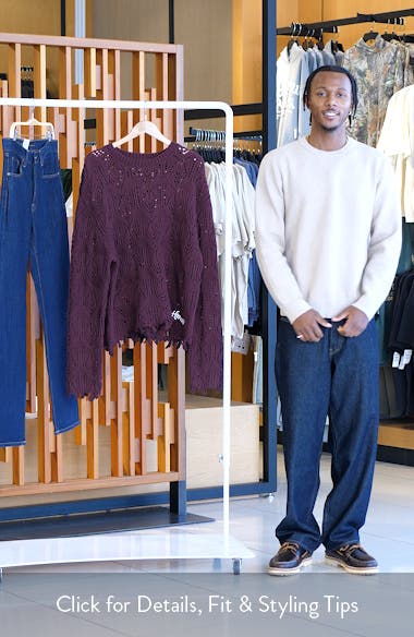 HONOR THE GIFT Open Stitch Cotton Crewneck Sweater | Nordstromrack