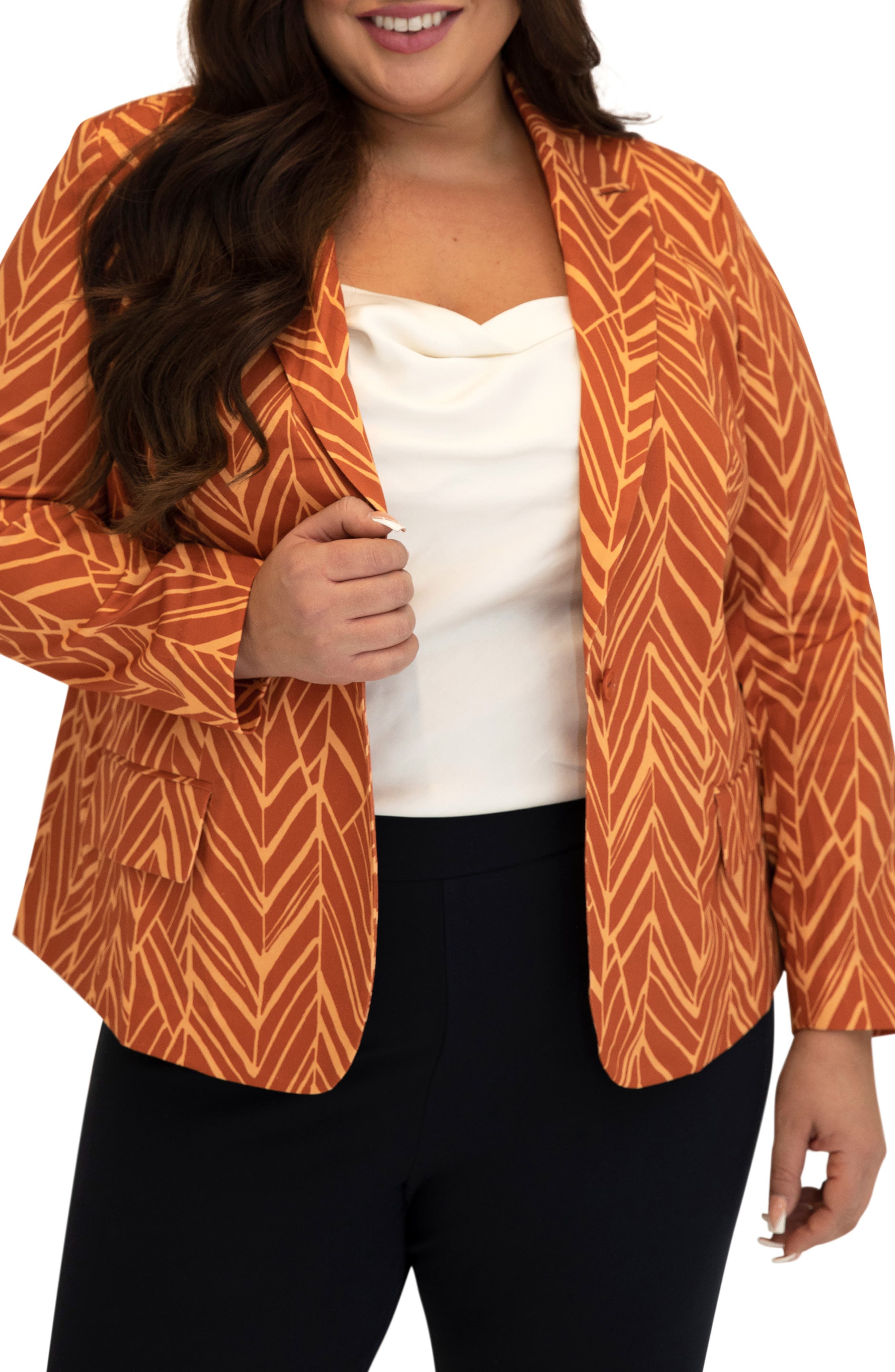 Marée Pour Toi Abstract Print Cotton Blend Blazer | Nordstromrack